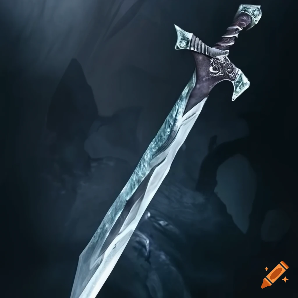 Dark grey crystal sword on Craiyon