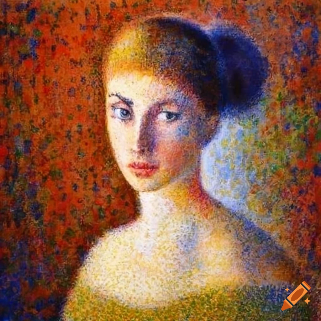Polish woman in the style of seurat on Craiyon