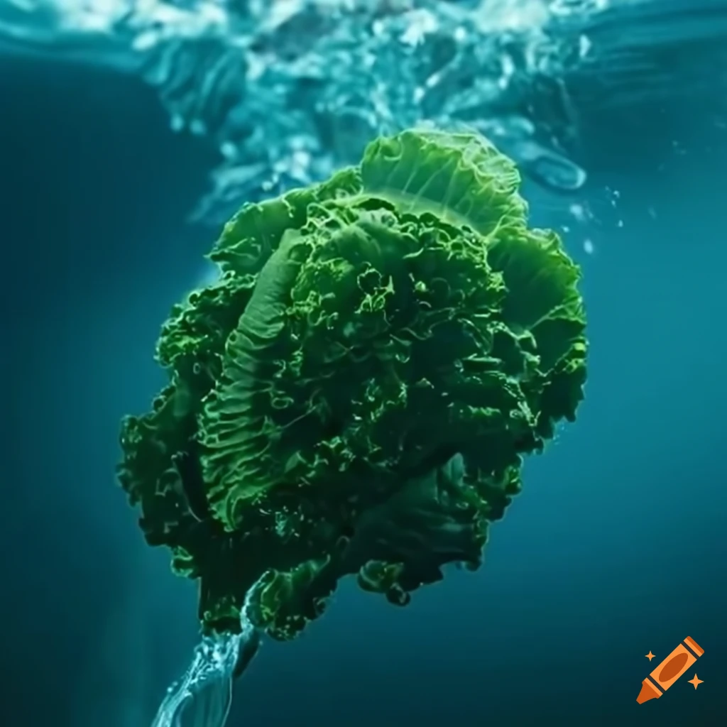 Water wave transforming into kale on Craiyon