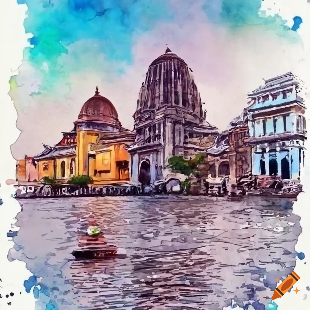Watercolor art of famous tourist destinations in vietnam on Craiyon