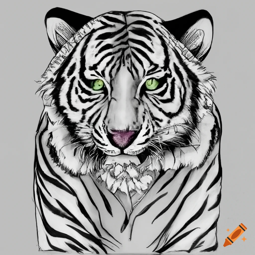 Colorful bad drawing of a tiger on Craiyon