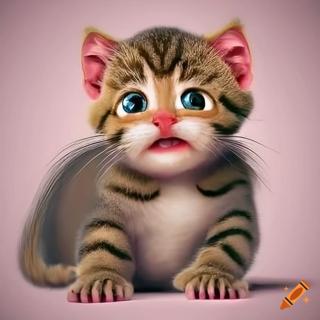 Cute smiling cat baby on Craiyon