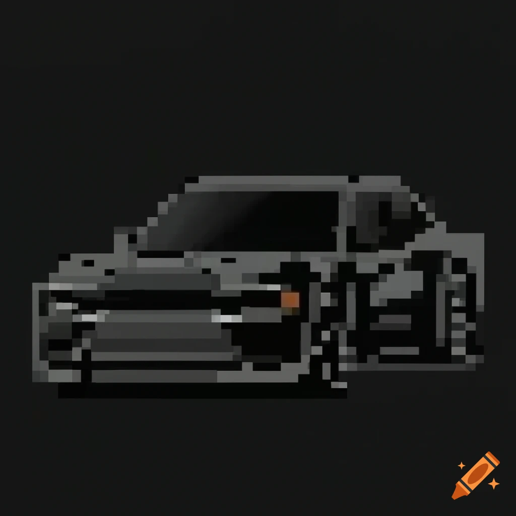 Pixel art dodge charger front and side view on Craiyon