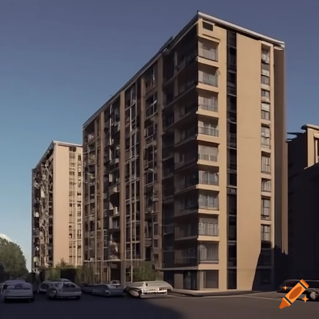 Low income apartment building on Craiyon