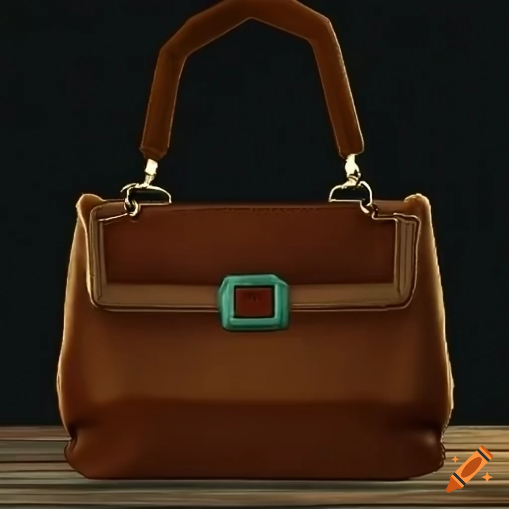 Close up of a ladies handbag on a table on Craiyon