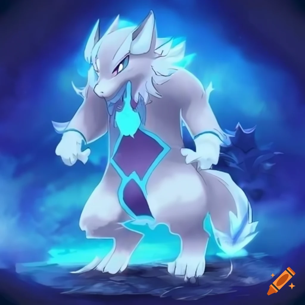 Ice type viking wolf pokemon on Craiyon