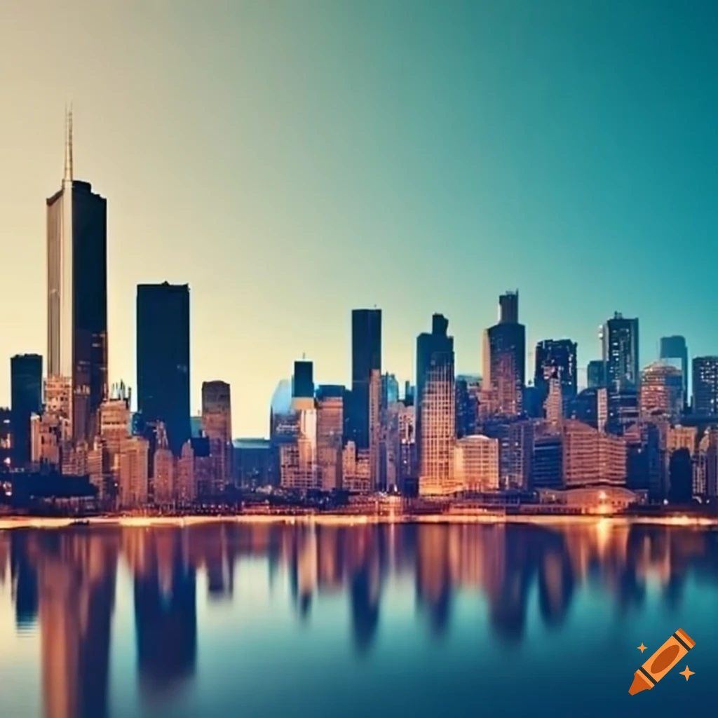 Chicago skyline with a transparent background on Craiyon