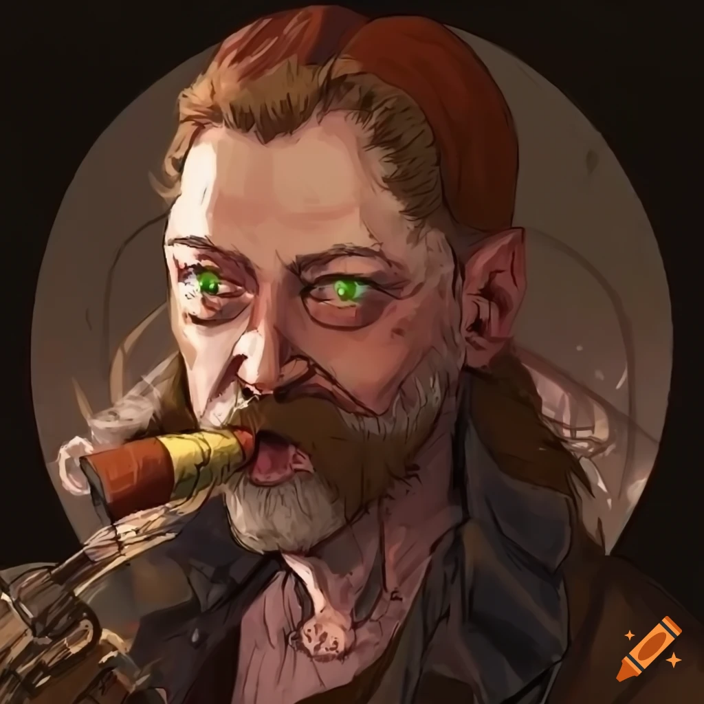 Portrait of a cigar and anime loving guy with a decent mustache and ...
