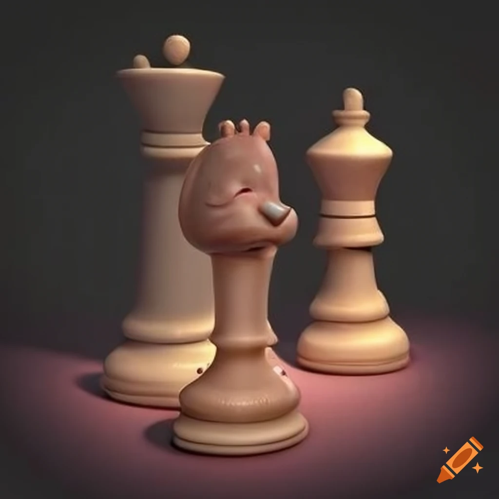 Anthropomorphized chess pieces on Craiyon