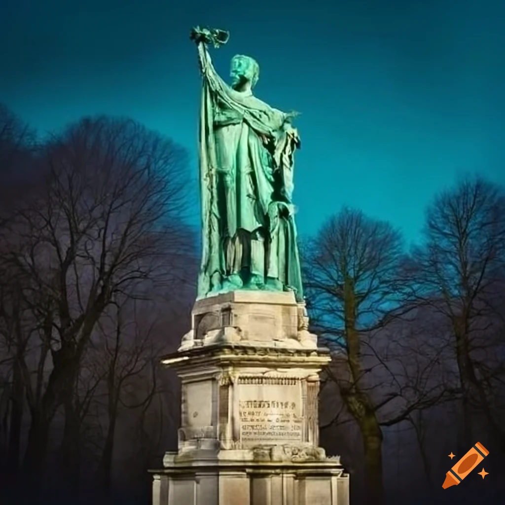 Monument representing the independence of Ireland with a depiction of ...