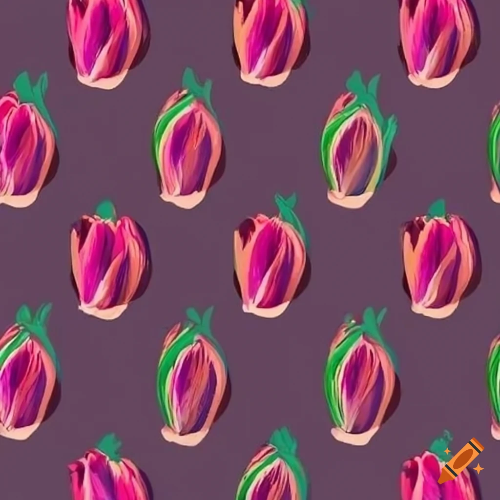 Vibrant tulip flower pattern on Craiyon