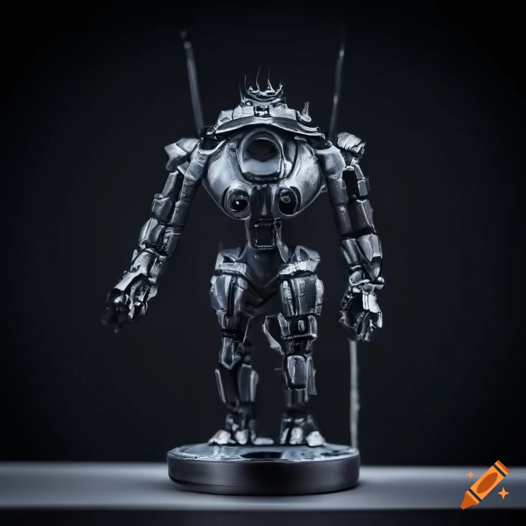 High definition desktop figurine 'practical mech' with intricate layering and stunning lighting ...