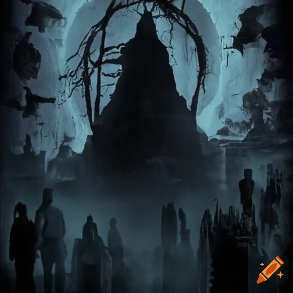 Horror movie poster showcasing a chasm on Craiyon