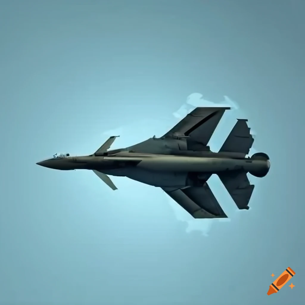 Three-side view of a fighter jet on Craiyon