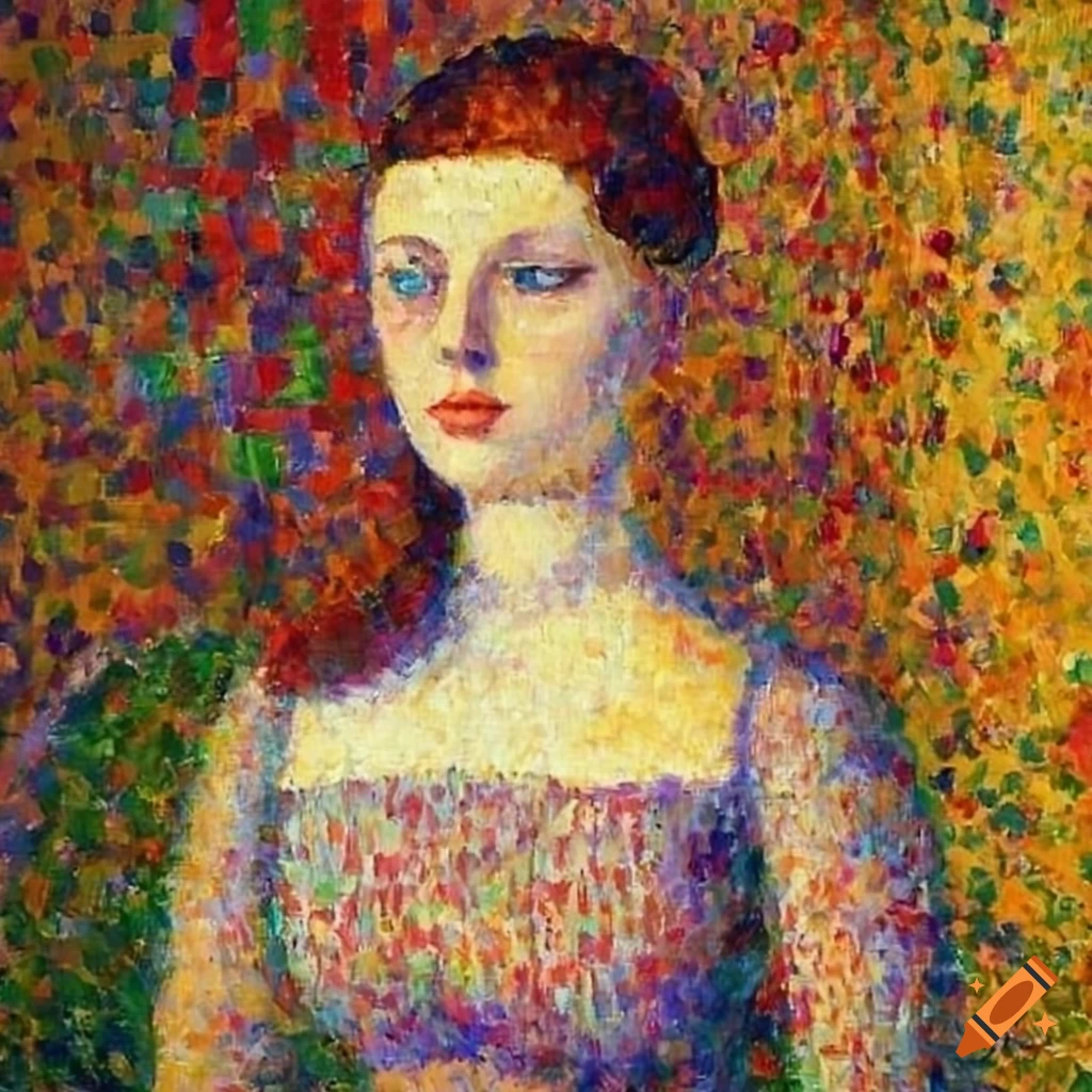 Polish woman in the style of seurat on Craiyon