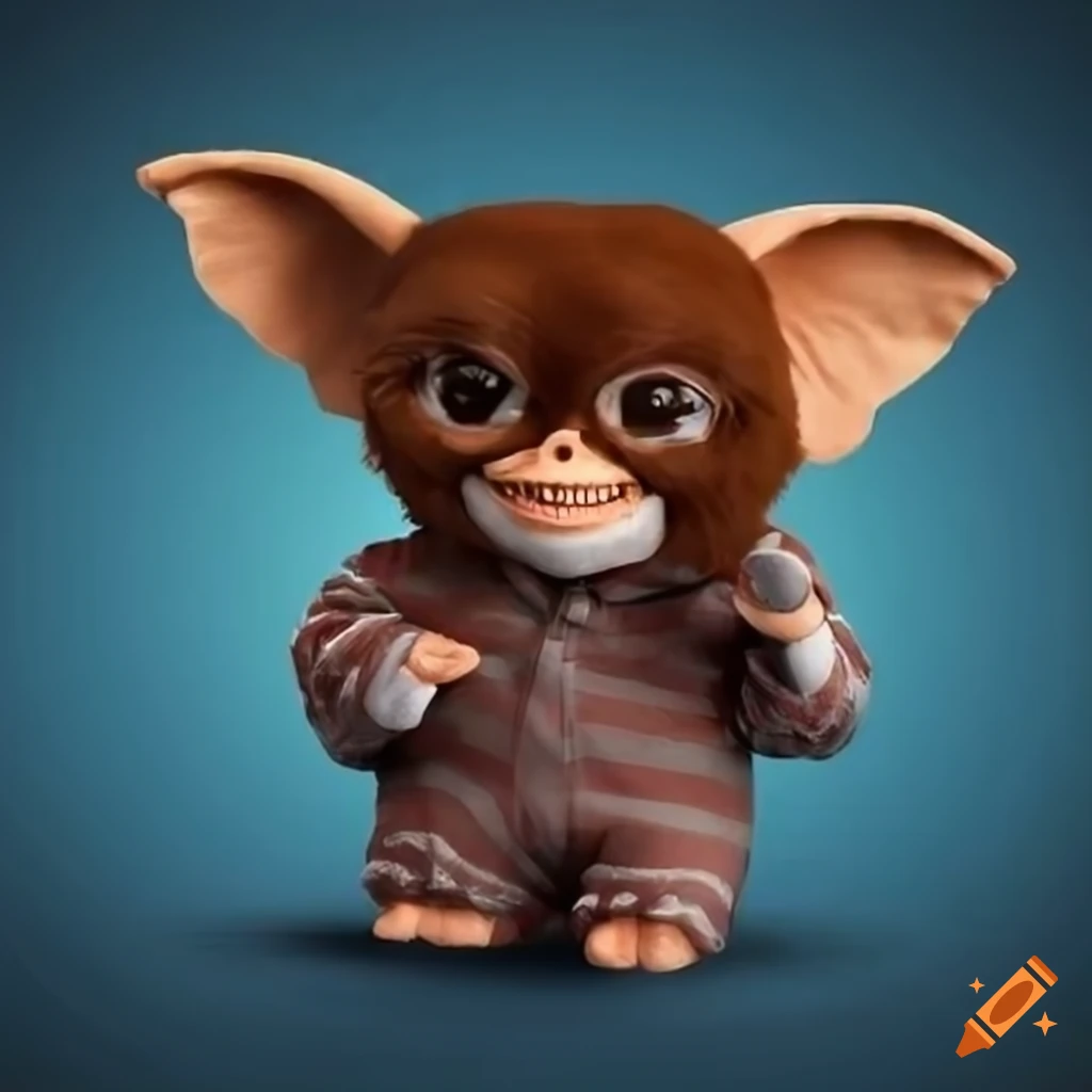 Slobbish gremlin in slippers and pajamas on Craiyon
