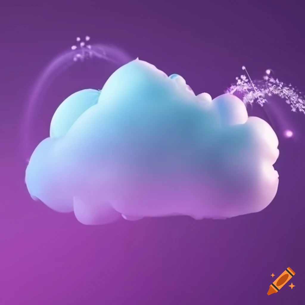 Cloud network with purple hue on Craiyon