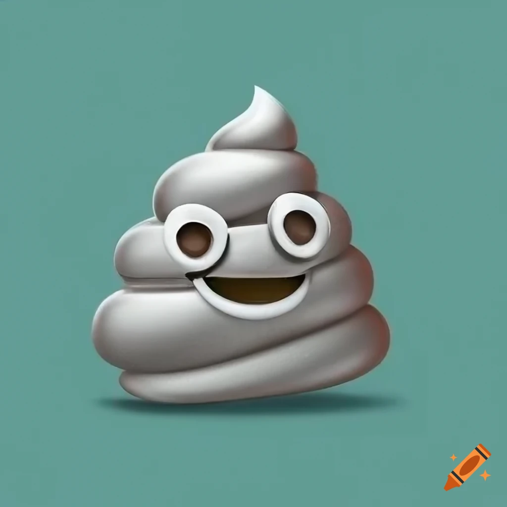 Silver poo emoji on Craiyon