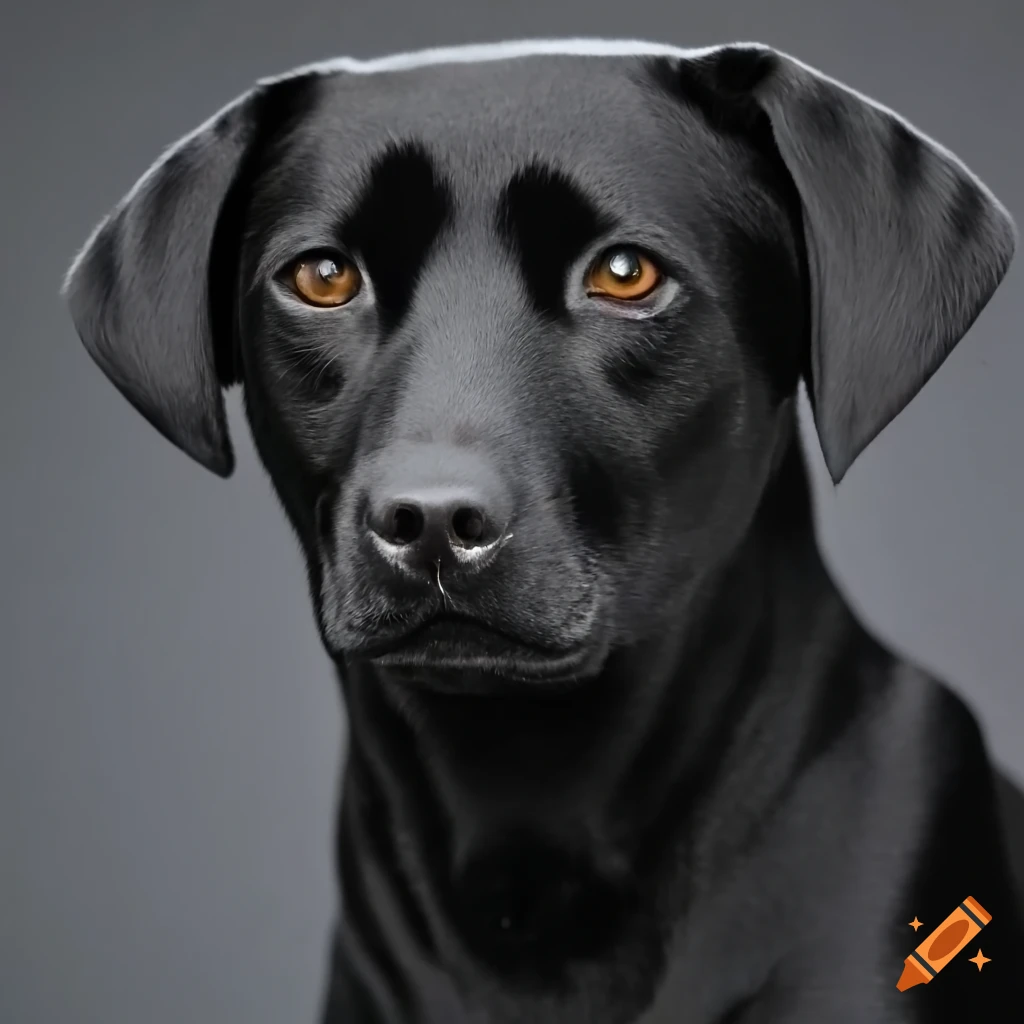 Cute black lab with 'clark' collar on Craiyon