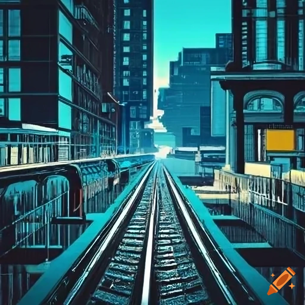 Future seattle subway crossing lake washington in oroszco style on Craiyon