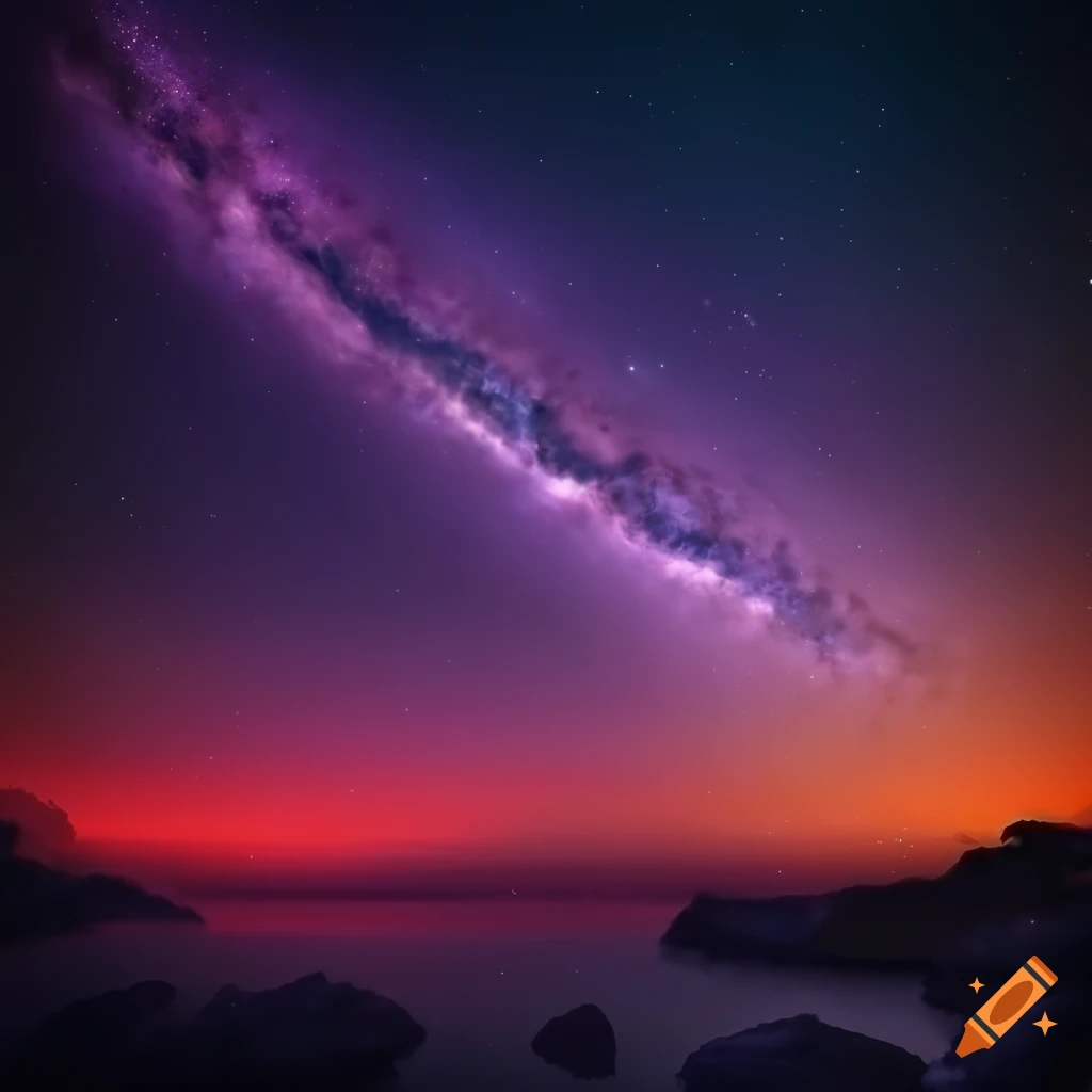 Vivid realistic night sky in high definition on Craiyon