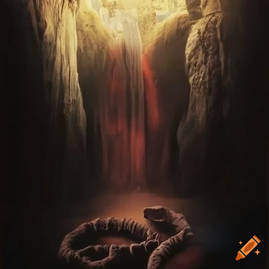 Horror movie poster with a chasm on Craiyon