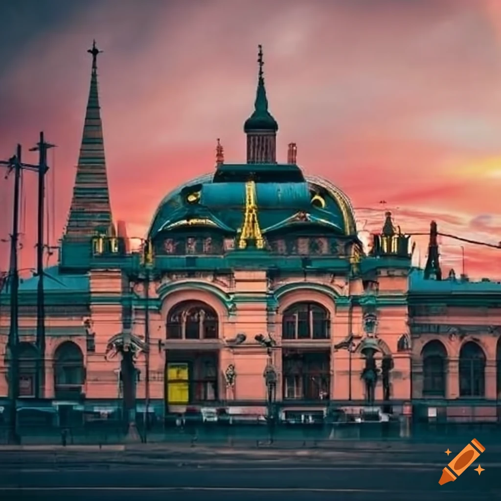 Exterior view of a station in moscow on Craiyon