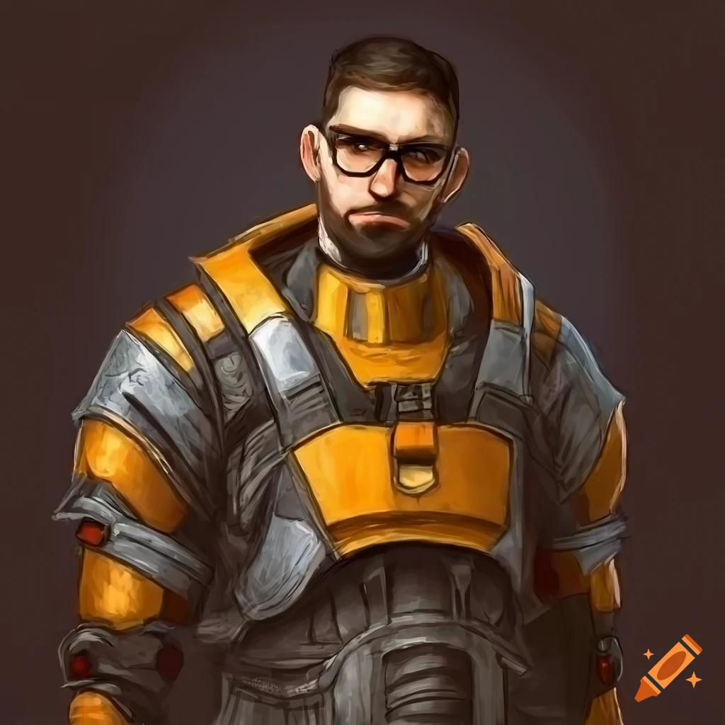 Gordon freeman in the style of john william waterhouse on Craiyon