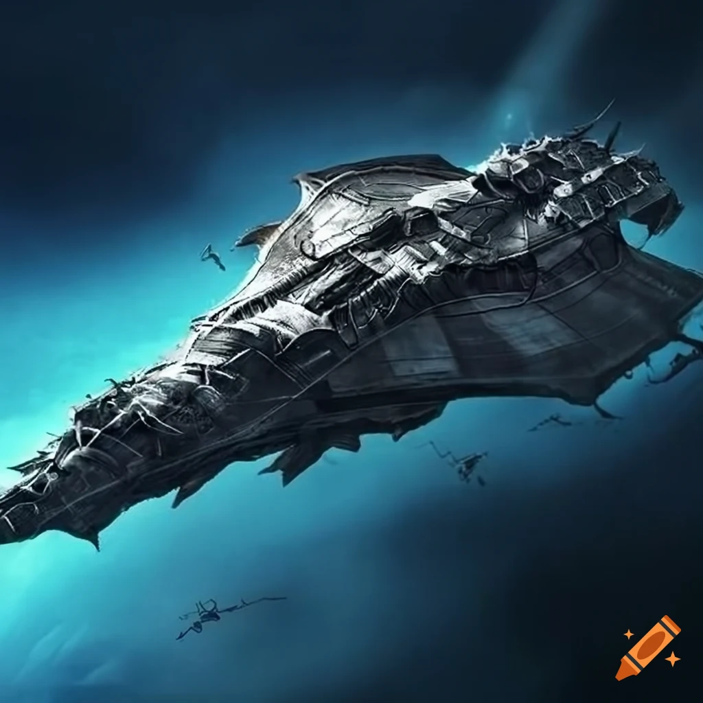 Alien battalion war ships on Craiyon