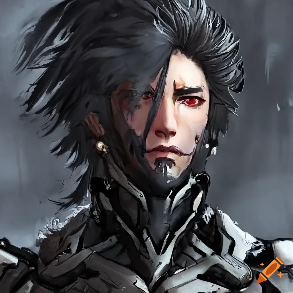 Metal gear rising raiden in ancient chinese ink wash painting style on ...