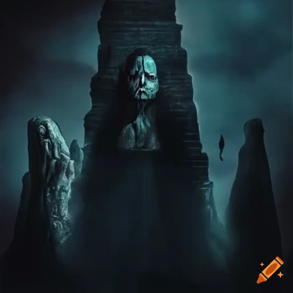 Horror movie poster with a chasm on Craiyon