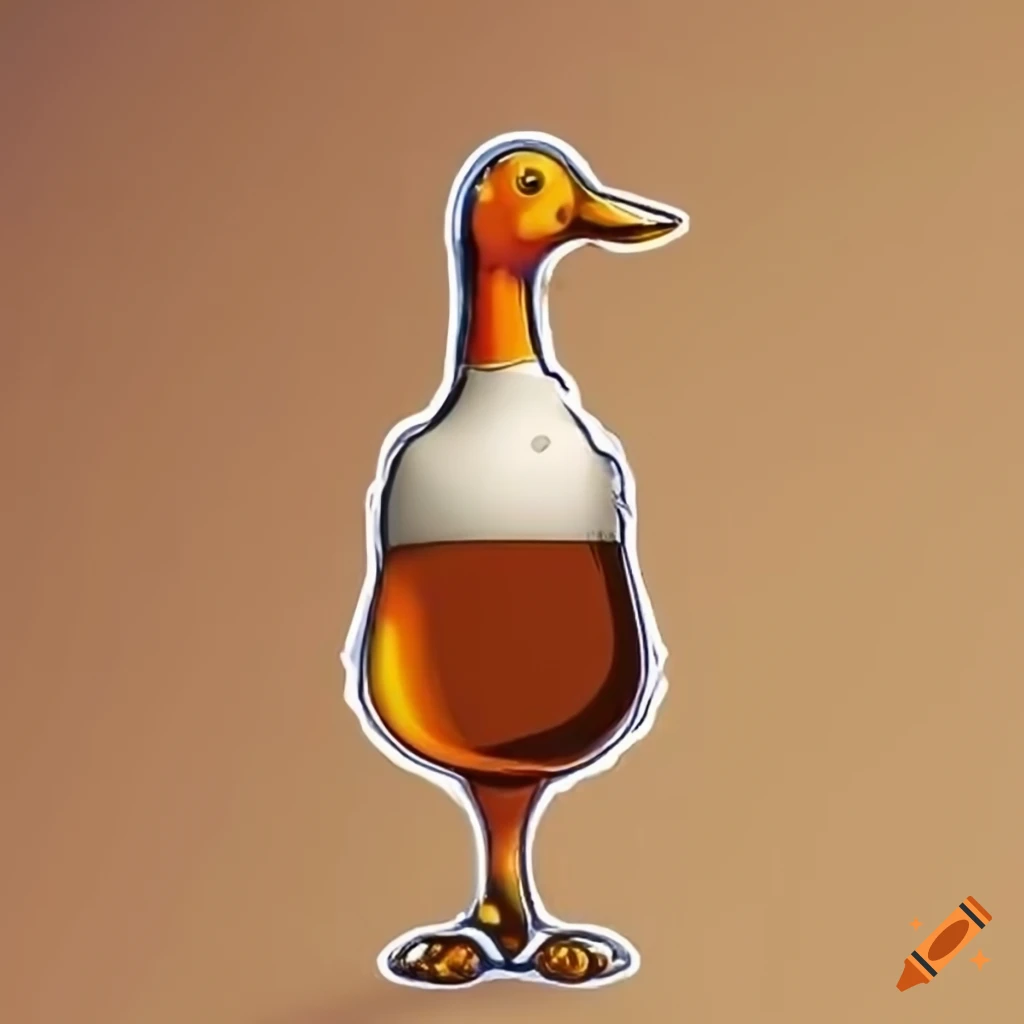Duck-themed beer label on Craiyon