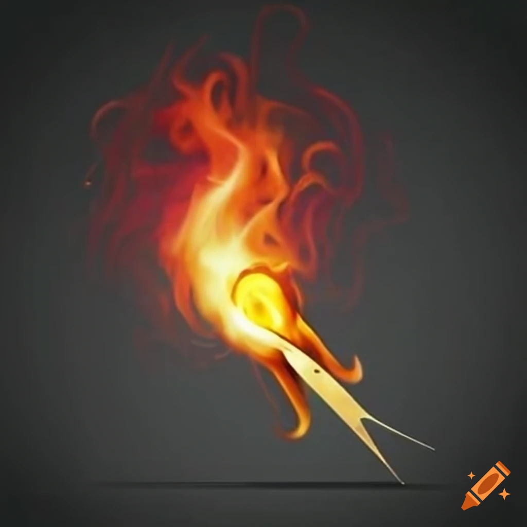 Flaming scissors on Craiyon