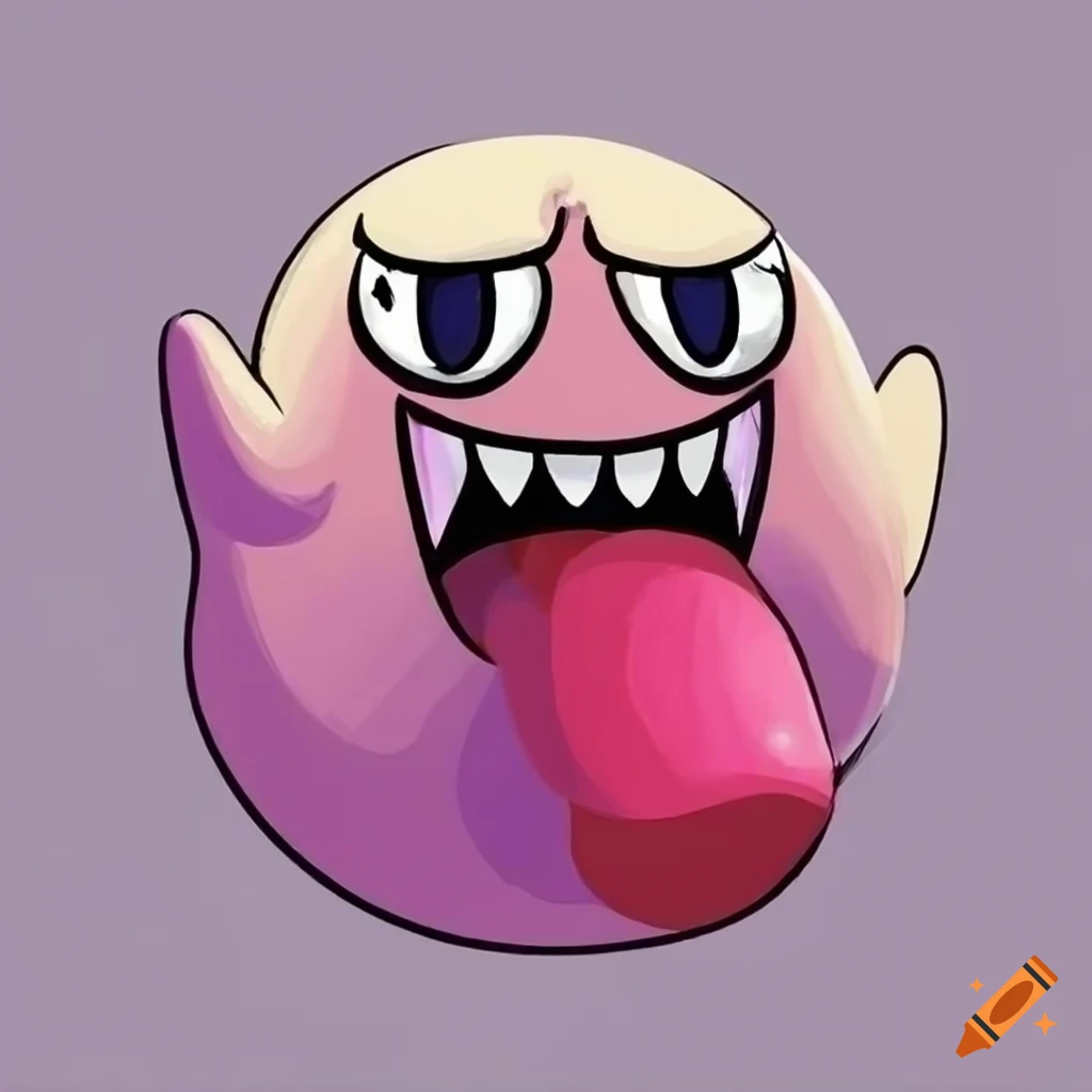 Dan hipp style mario boo character on Craiyon