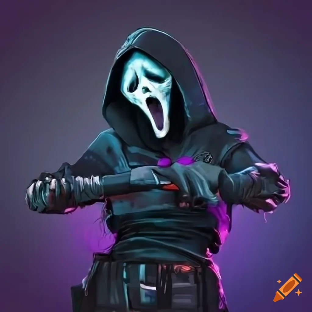 Cyberpunk female with ghostface on Craiyon