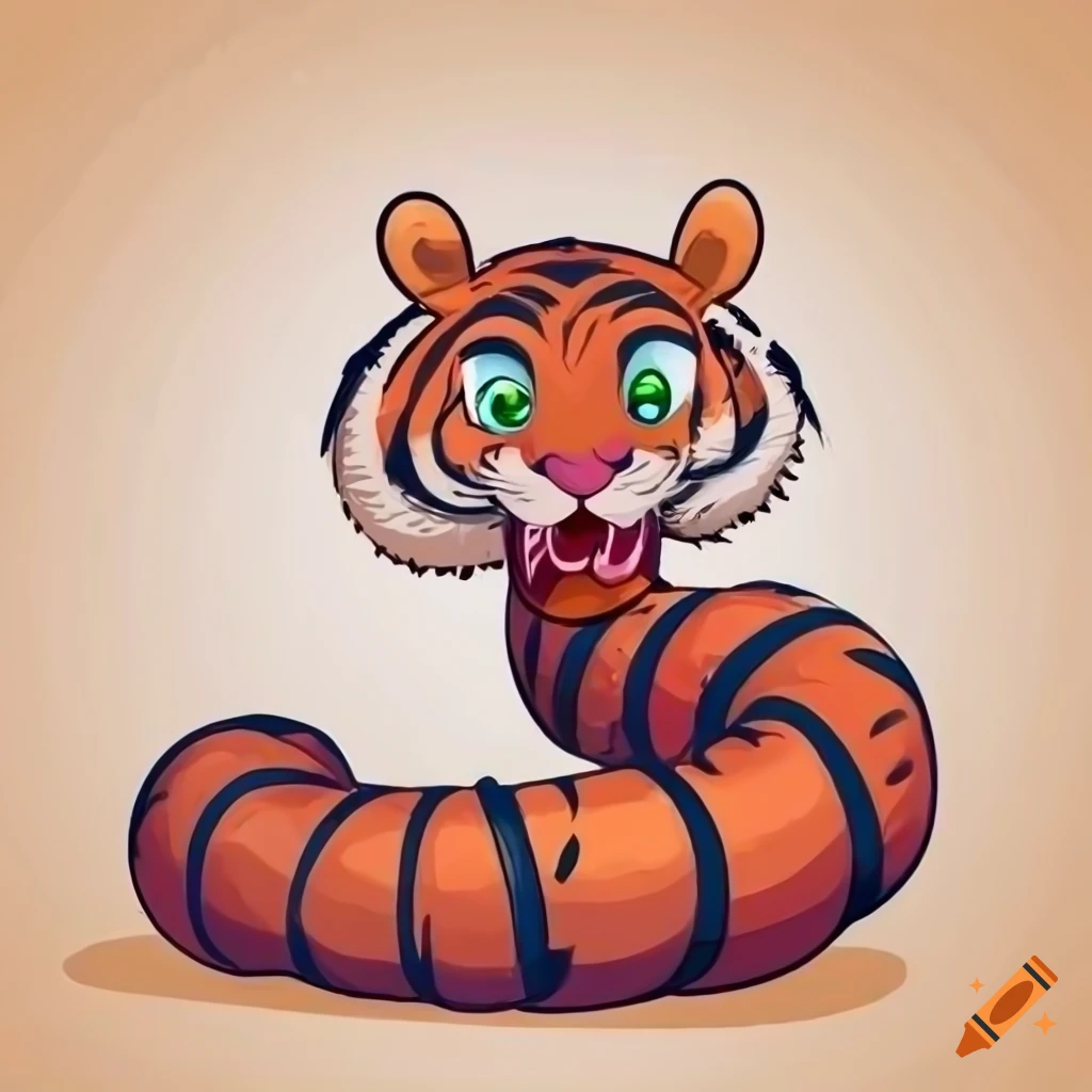 Cartoon-style tiger illustration on Craiyon