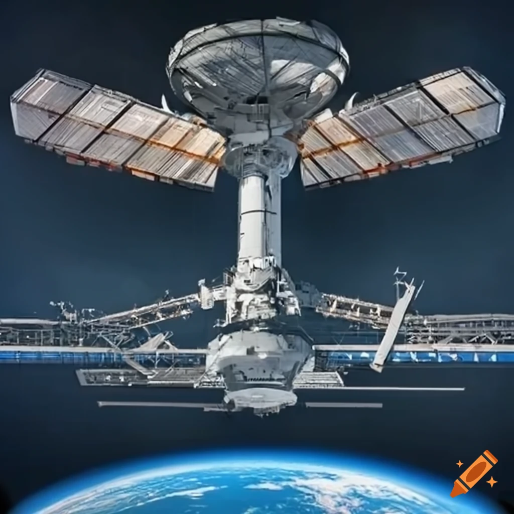 Futuristic space station with an outer space view on Craiyon