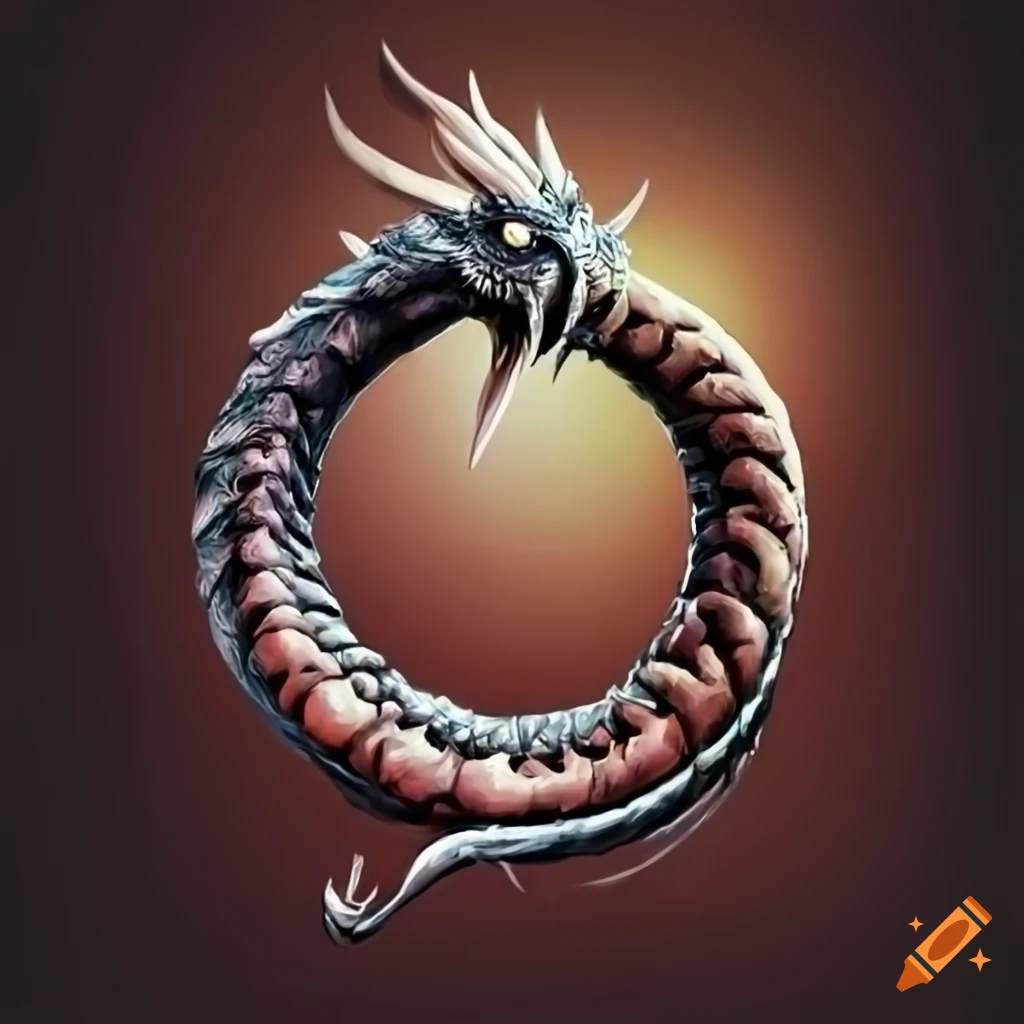 Dragon over ouroboros on Craiyon