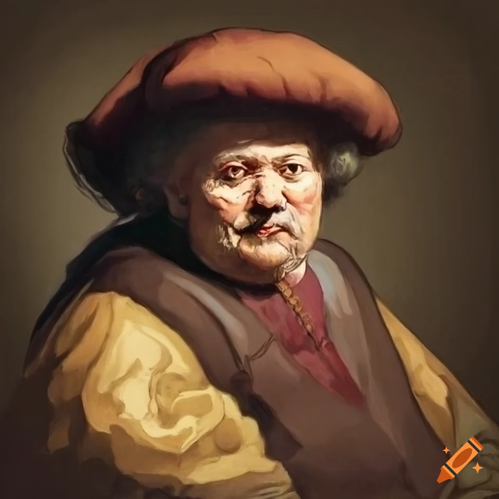 Renaissance style portrait of an elegant older man indulging in butter ...