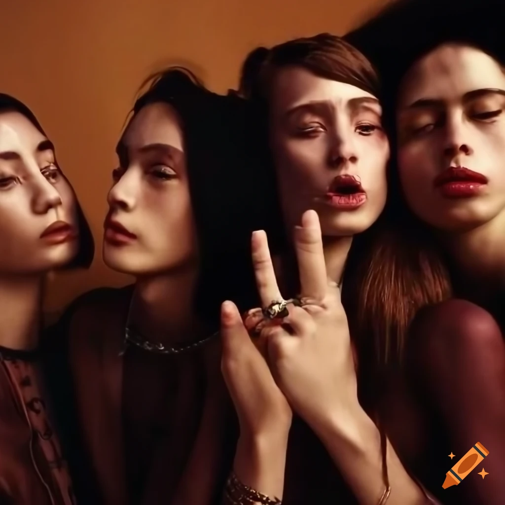 Peace hand signal for a group of outcasts on Craiyon