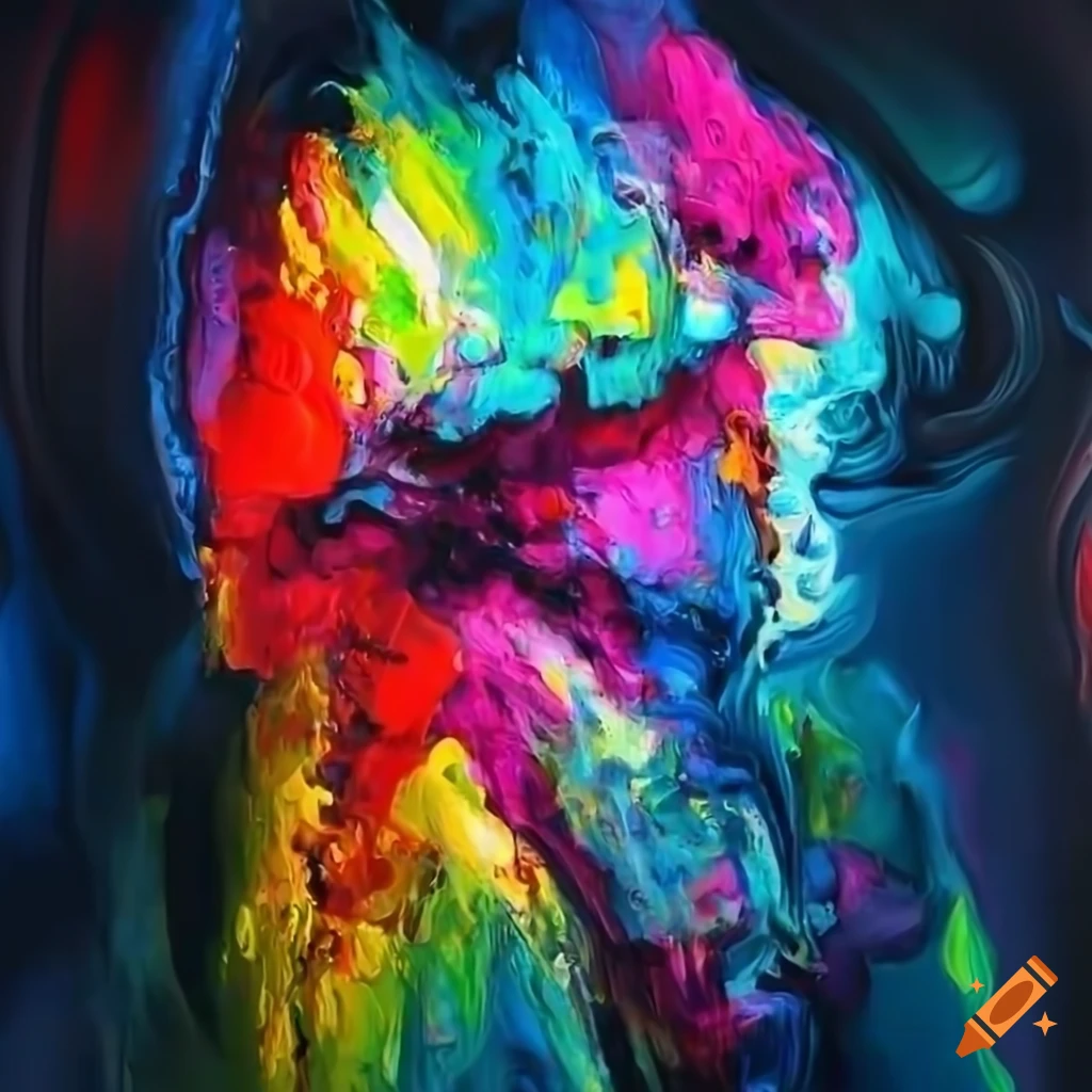 Abstract art depicting overwhelming anger in bold vivid colors on Craiyon