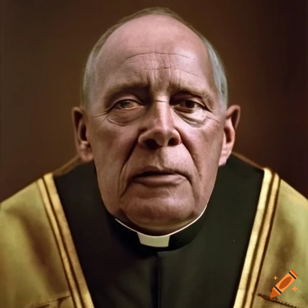 Portrait of a priest with an expressionless look on Craiyon