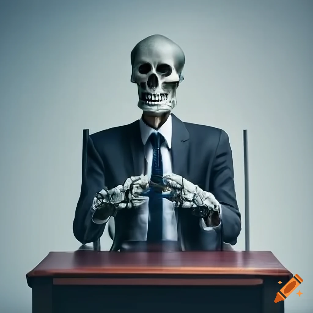Skeleton businessman concept on Craiyon