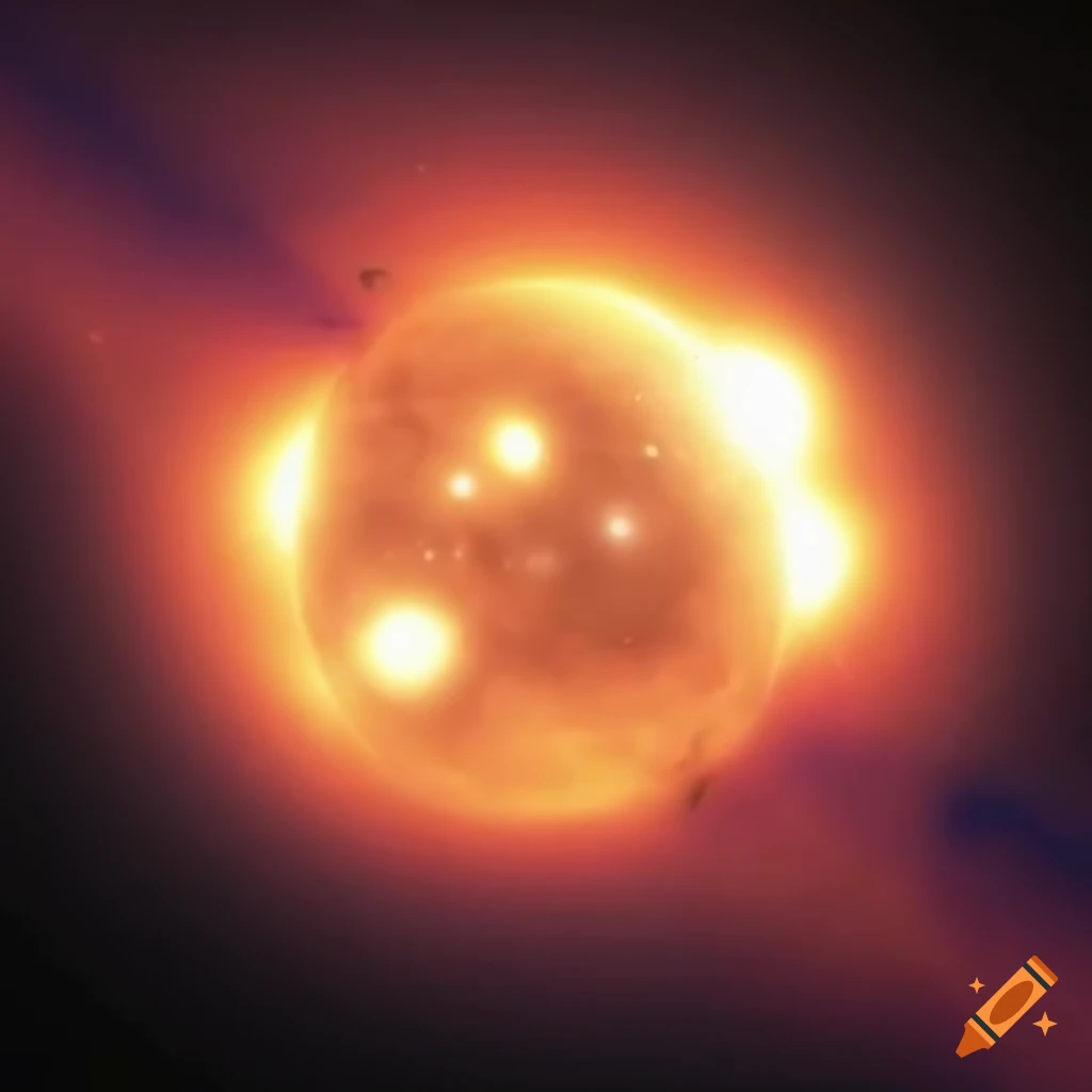 Sun colliding with a planet in high definition on Craiyon