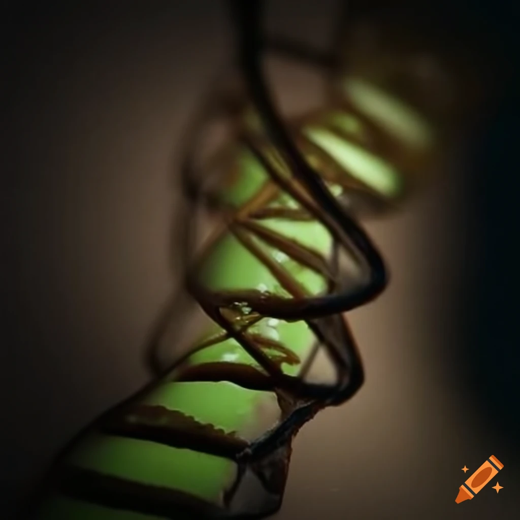 Close-up of dna structure inside a kiwi fruit on Craiyon