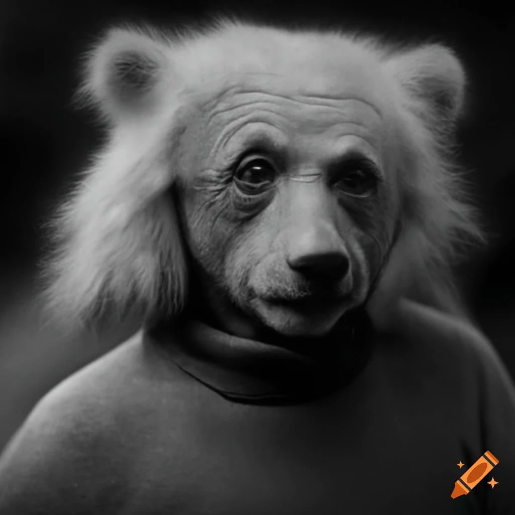 Albert einstein with bear ears on Craiyon