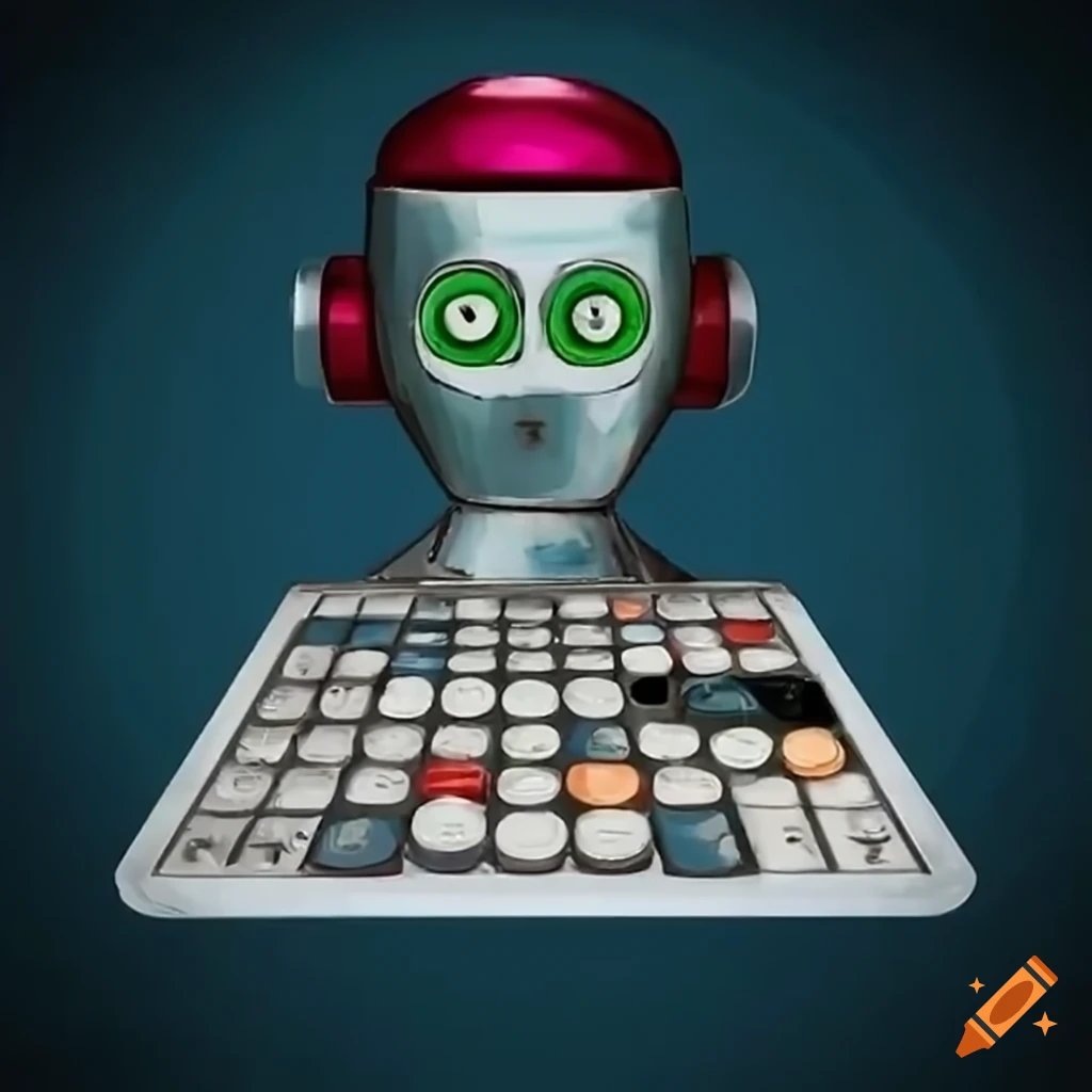 Vintage robot playing reversi board game on Craiyon