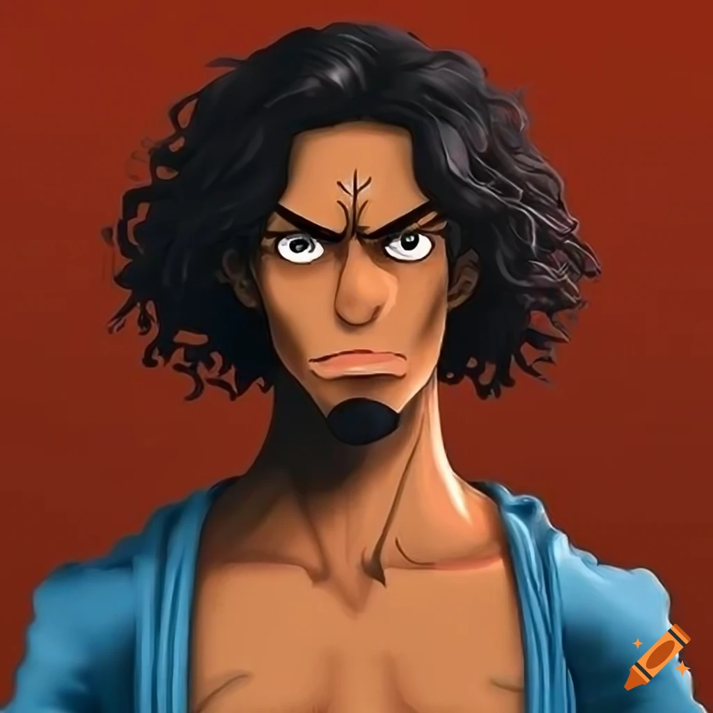 Ridiculous male portrait in one piece style with a big nose on Craiyon