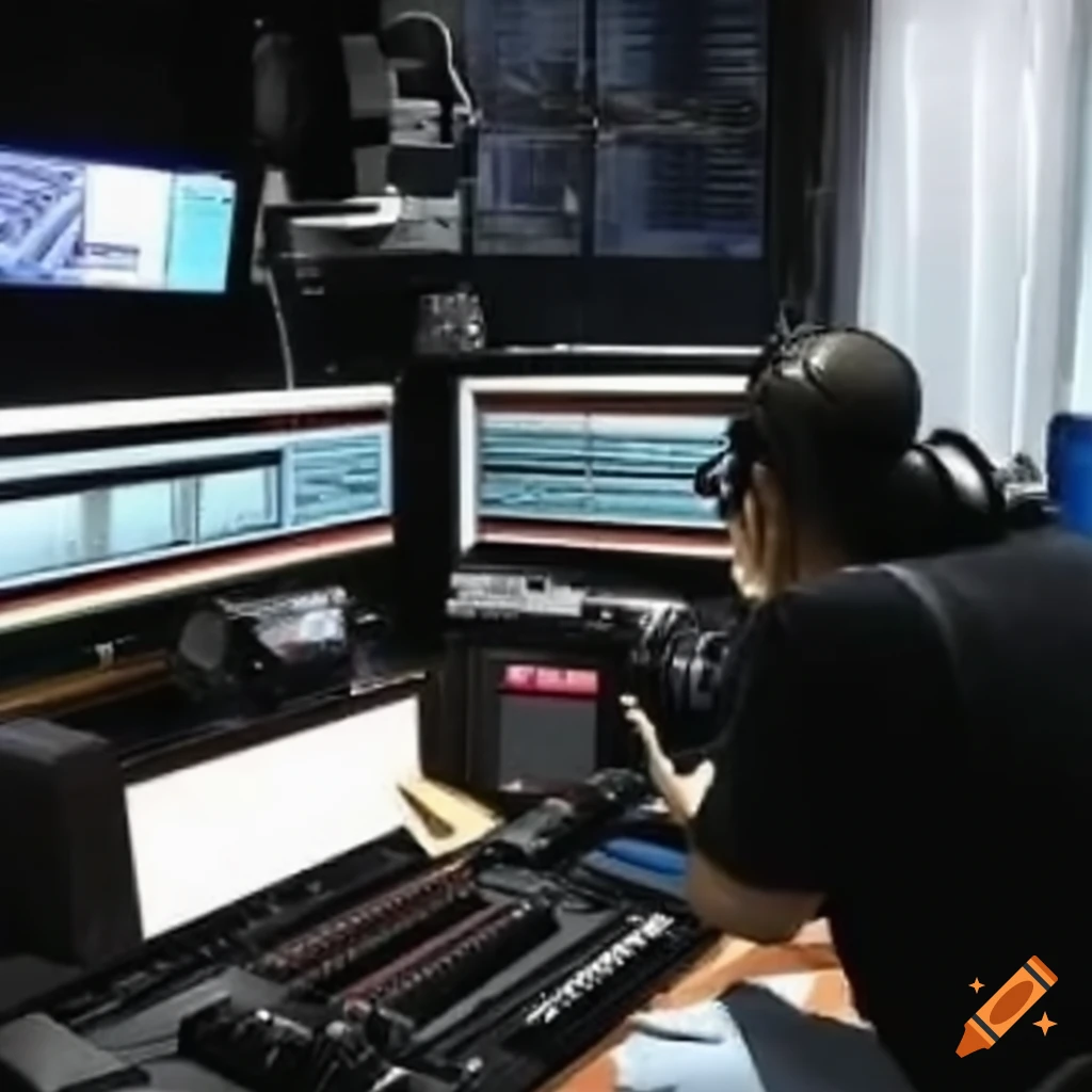 Singapore teleradyo news radio studio on Craiyon