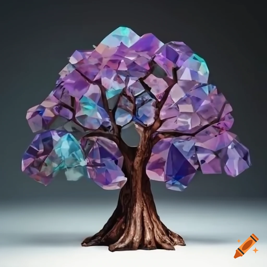 Huge gemstone tree sculpture on Craiyon